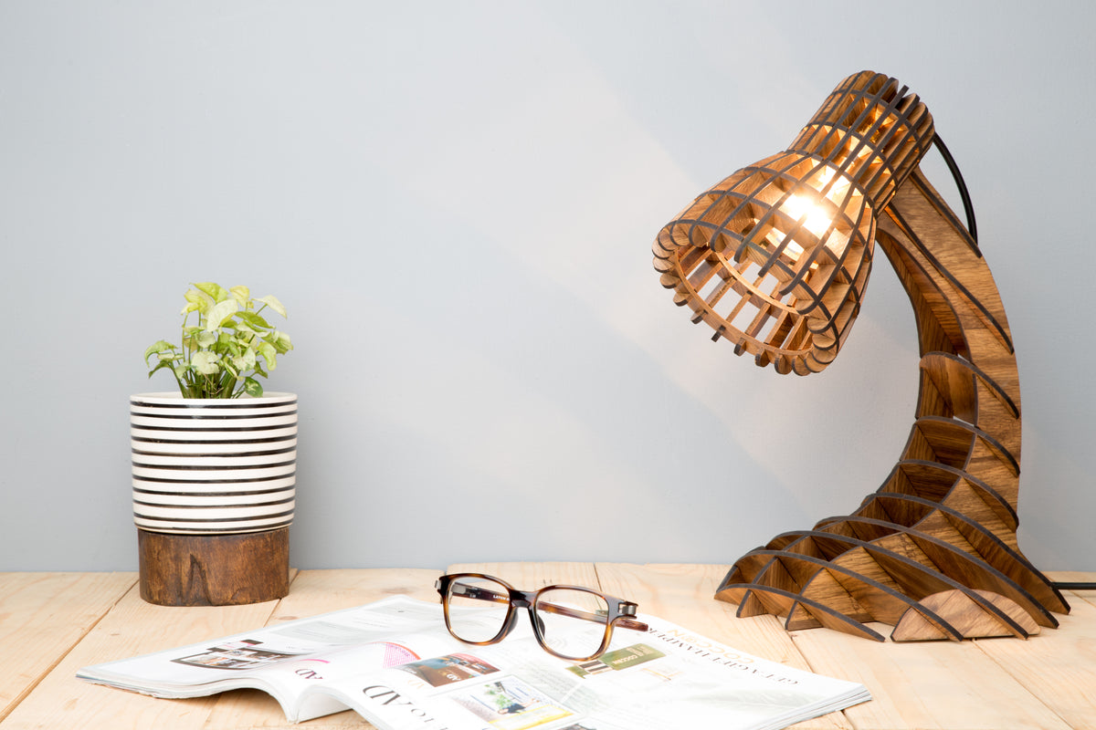 Wooden Desk Light Without Bulb — Home Canvas